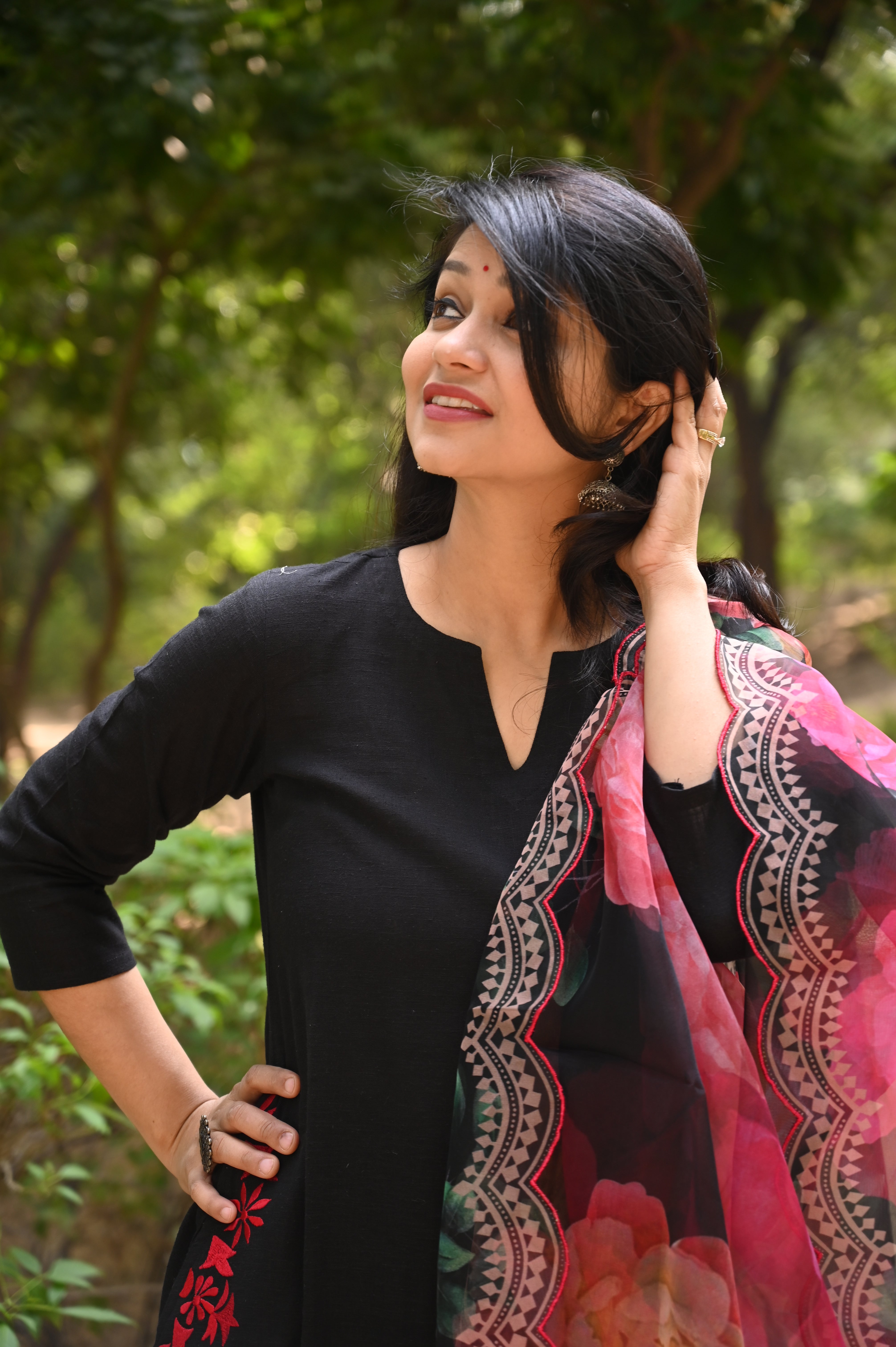 Cierra Black Side Slit Suit Set – DHOLKEE